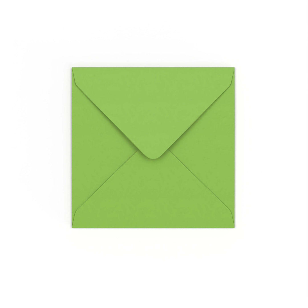 Mid Green Gummed V-Flap 120gsm Envelope (130 x 130mm) – Envelopes.co.uk