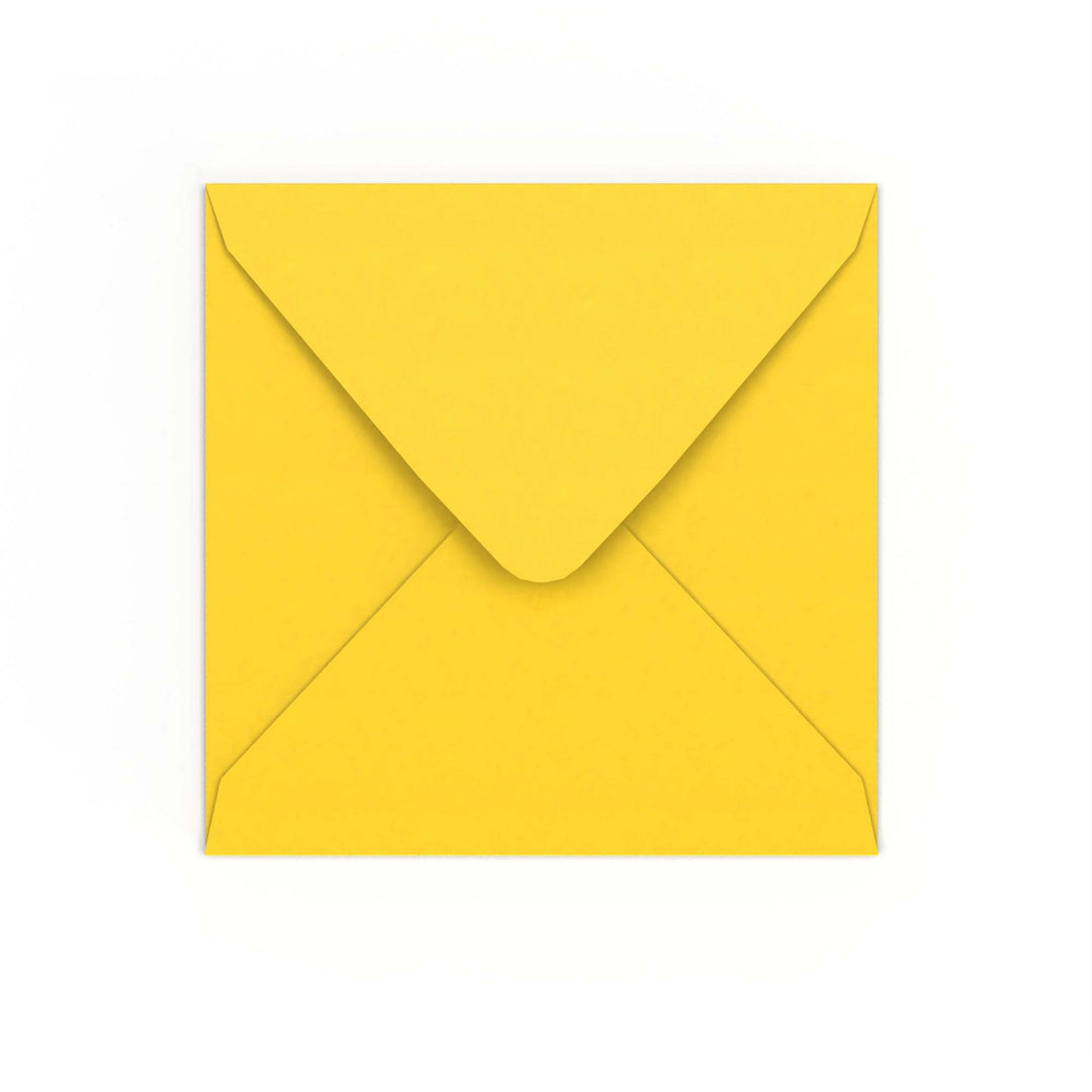 Mid Yellow Gummed V-Flap 120gsm Envelope (155 x 155mm) – Envelopes.co.uk