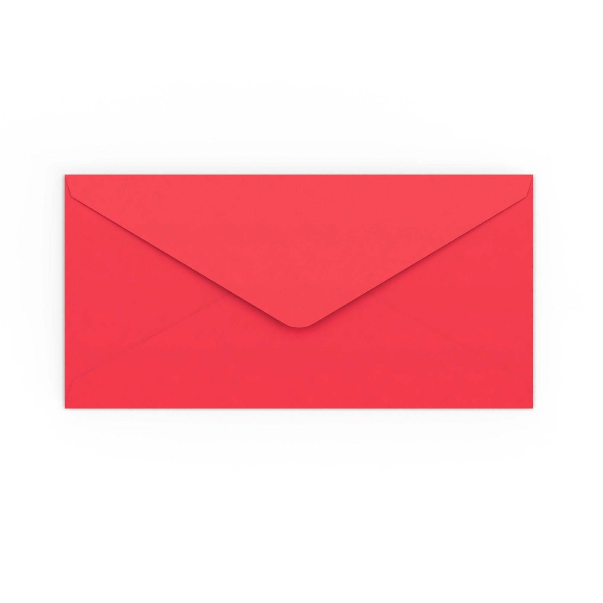 DL Bright Red 120gsm Gummed V-Flap Envelope (110 x 220mm) – Envelopes.co.uk