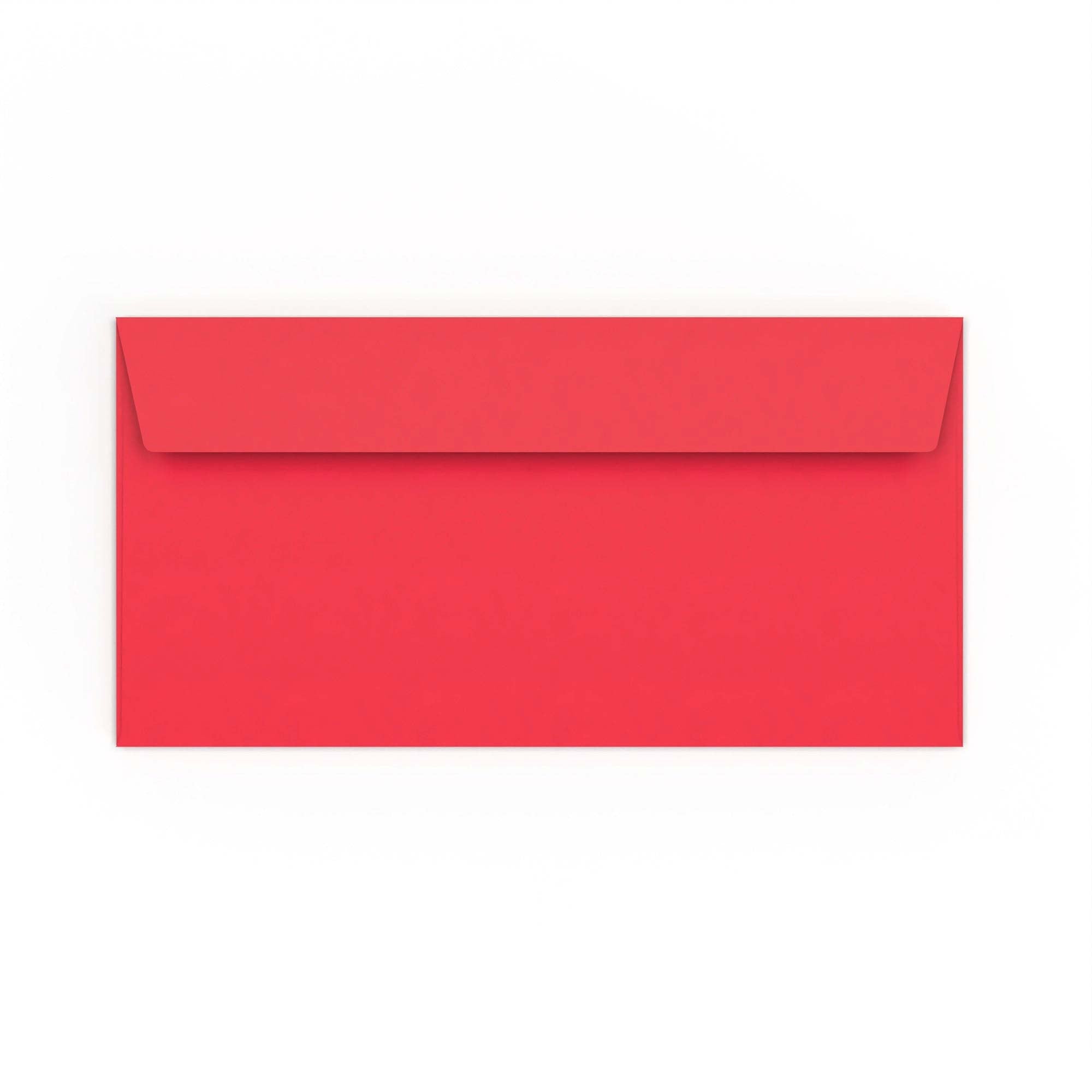 DL Bright Red Envelope (110 x 220mm) – Envelopes.co.uk