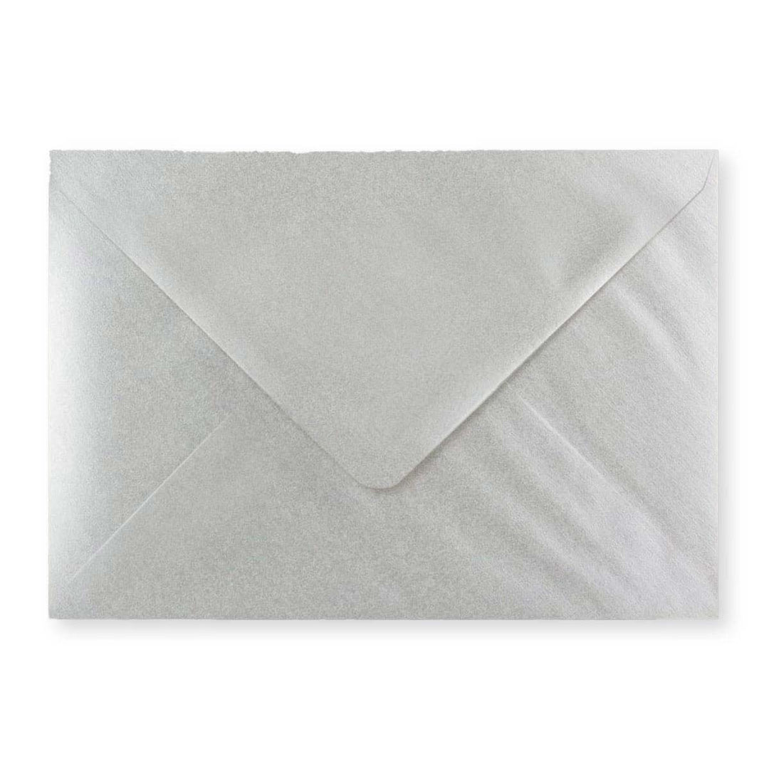 C5 Metallic Silver 100gsm Gummed V-Flap Greetings Envelope (162 x 229mm ...