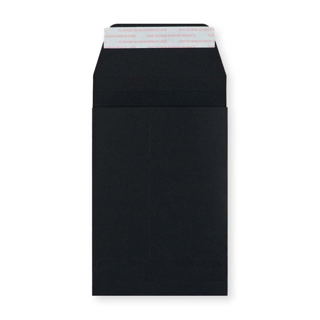 C6 Black 180gsm Peel & Seal Gusset Envelope (114 x 162 x 25mm ...