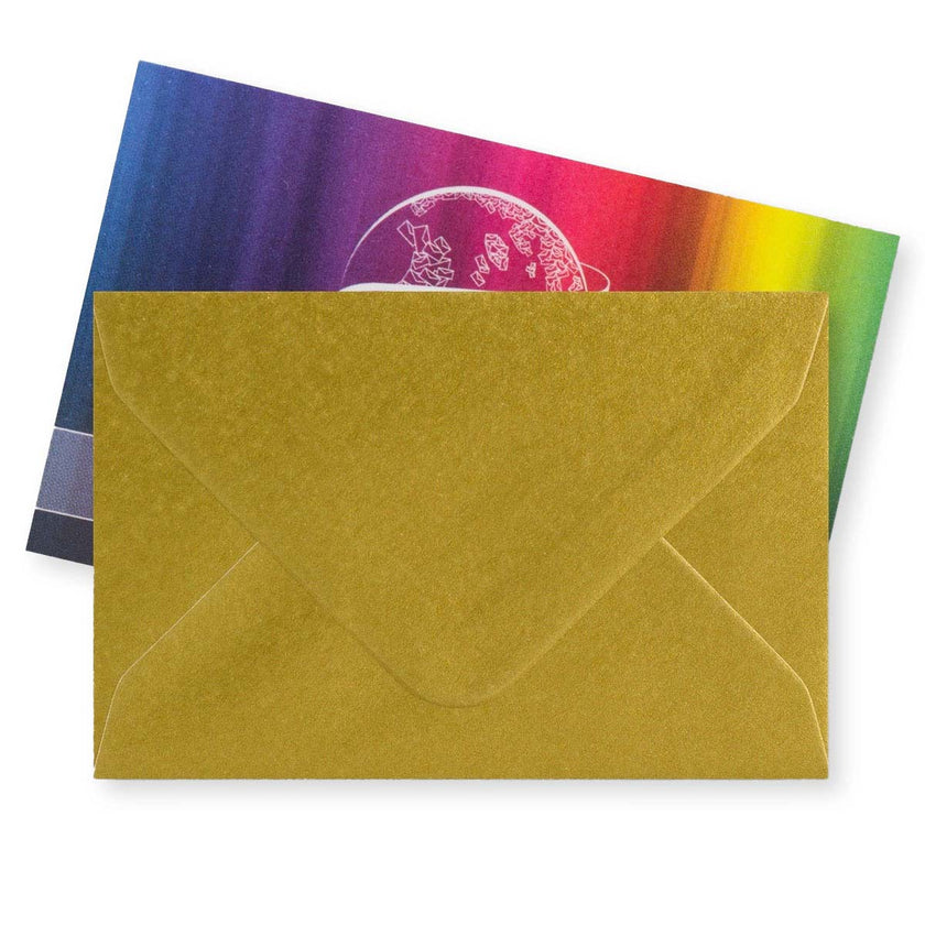 Metallic Gold 100gsm Gummed V-Flap Greeting Card Envelope (62 x 94mm ...
