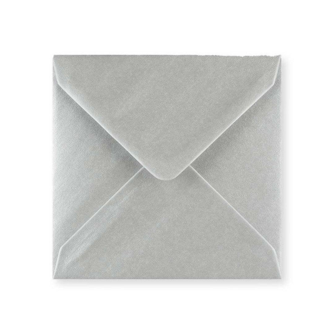 Metallic Silver 100gsm Gummed V-Flap Greeting Card Envelope (130 x ...