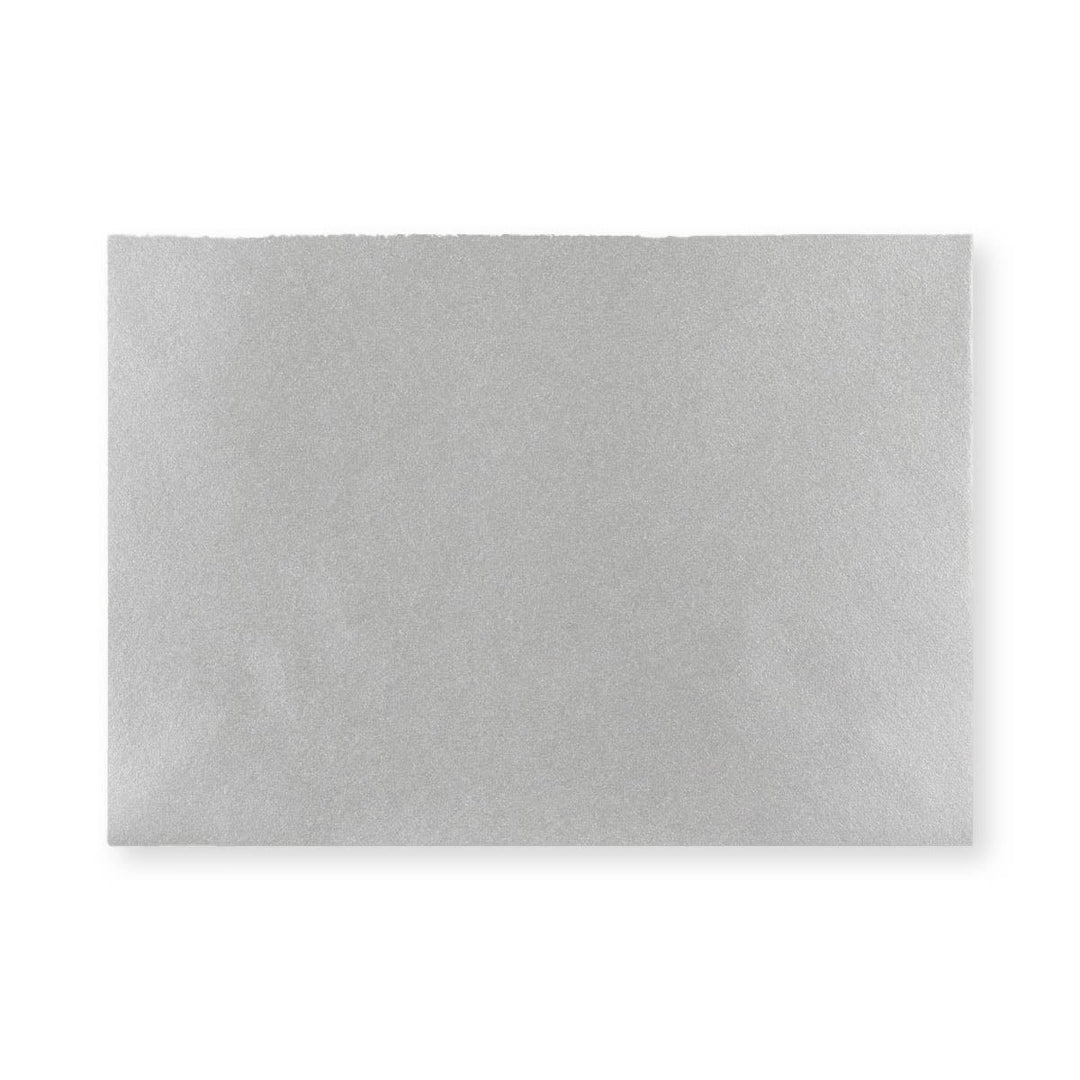 Metallic Silver 100gsm Gummed V-Flap Greeting Card Envelope (133 x ...