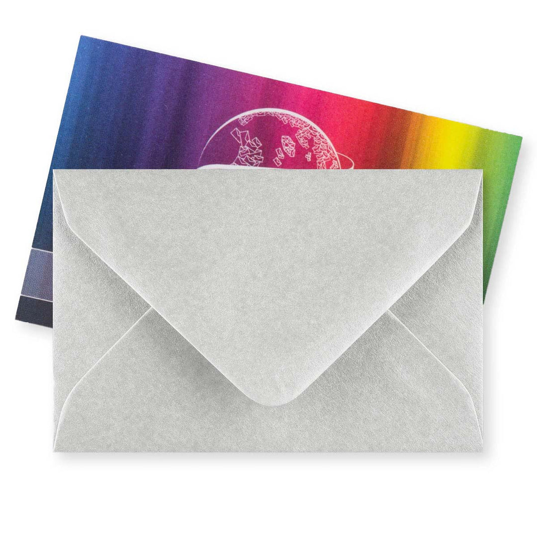 Metallic Silver 100gsm Gummed V-Flap Greeting Card Envelope (62 x 94mm ...